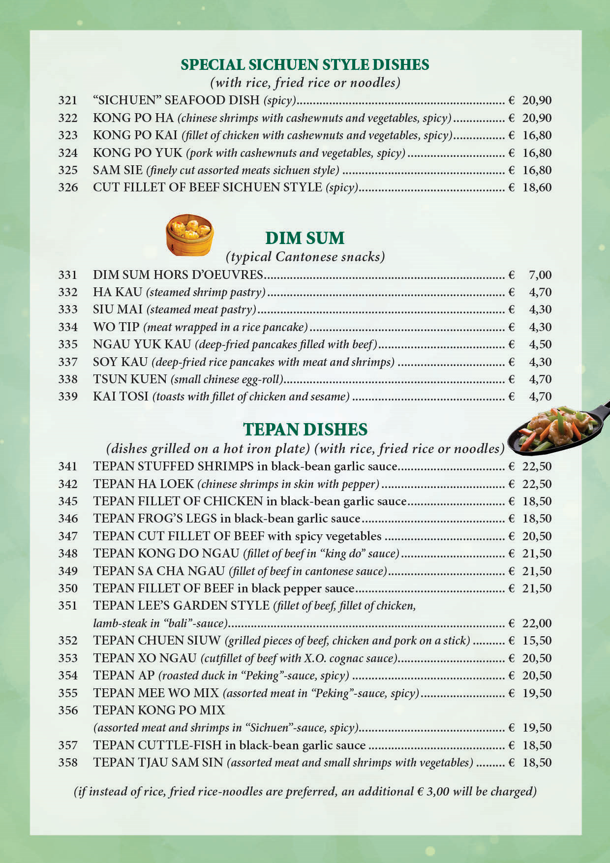 English menu | restaurantlee